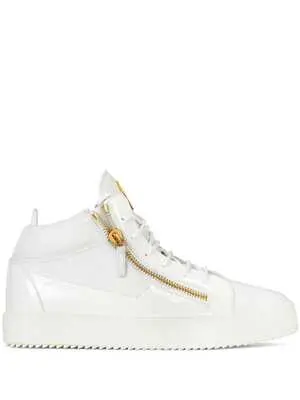 GIUSEPPE ZANOTTI Kriss Mid-top Leather Sneakers - White