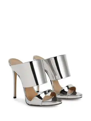 GIUSEPPE ZANOTTI Andrea Leather Sandals - Silver