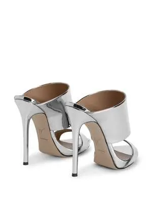 GIUSEPPE ZANOTTI Andrea Leather Sandals - Silver