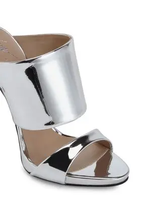 GIUSEPPE ZANOTTI Andrea Leather Sandals - Silver