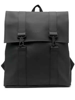Rains Logo-debossed Waterproof Backpack - Black
