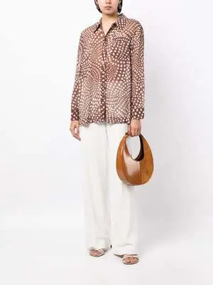 Staud Graphic-print Semi-sheer Shirt