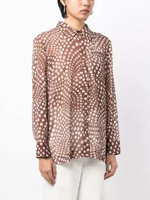 Staud Graphic-print Semi-sheer Shirt