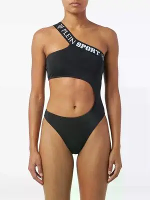 PLEIN SPORT Logo-tape One-shoulder Swimsuit