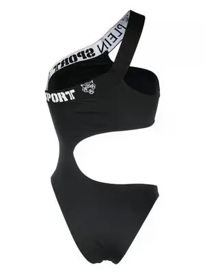 PLEIN SPORT Logo-tape One-shoulder Swimsuit