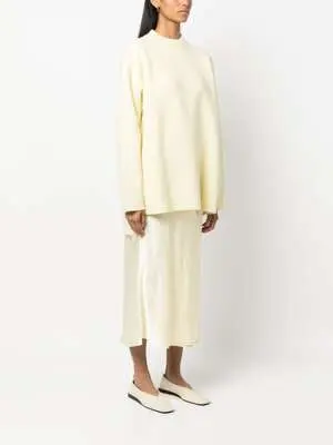 JIL SANDER Long-sleeve Crew-neck Wool Jumper - Yellow