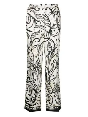F.R.S FOR RESTLESS SLEEPERS Palazzo Silk Pyjama Trousers - White