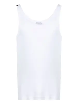Dolce & Gabbana Marcello Ribbed-knit Tank Top - White