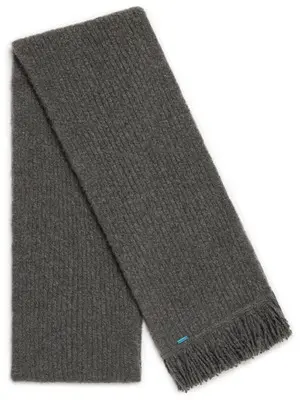 Alanui A Finest Ribbed Fringed Scarf - Grey