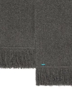Alanui A Finest Ribbed Fringed Scarf - Grey