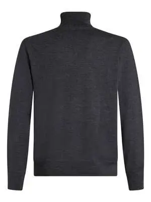 Etro Pegaso-embroidered High-neck Jumper - Grey
