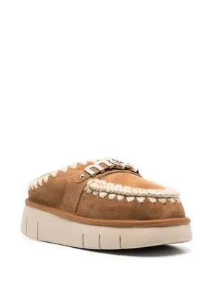 Mou Logo-plaque Chunky Slippers - Brown
