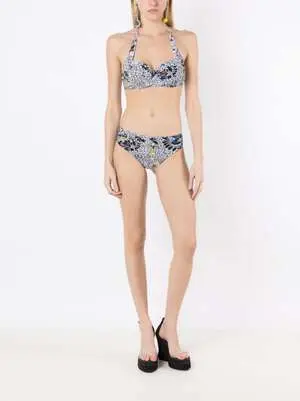 AMIR SLAMA Floral-print Halterneck Bikini
