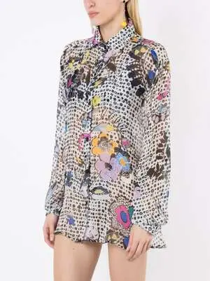 AMIR SLAMA Graphic-print Silk Shirt