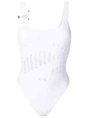 AMIR SLAMA Open-knit One-piece Swimsuit - White