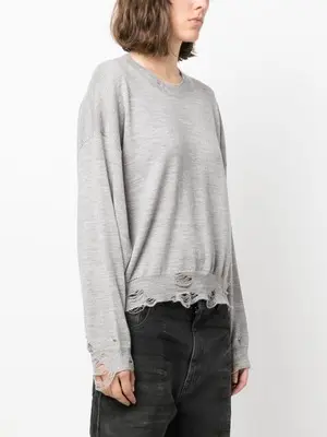 R13 Distressed Merino Wool Jumper