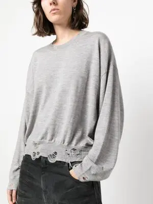 R13 Distressed Merino Wool Jumper