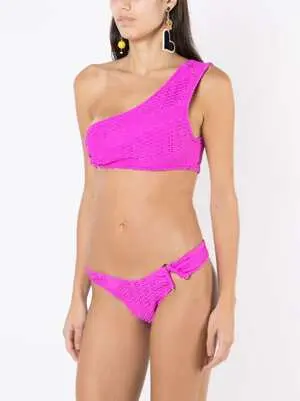 AMIR SLAMA Woven One-shoulder Bikini Set