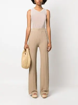 Remain Birger Christensen Soleima Knitted Flared Trousers - Neutrals