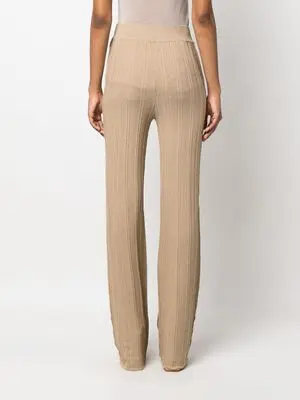 Remain Birger Christensen Soleima Knitted Flared Trousers - Neutrals