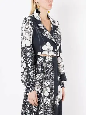 AMIR SLAMA Floral-print Cropped Shirt