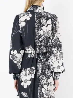 AMIR SLAMA Floral-print Cropped Shirt