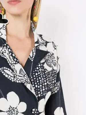 AMIR SLAMA Floral-print Cropped Shirt