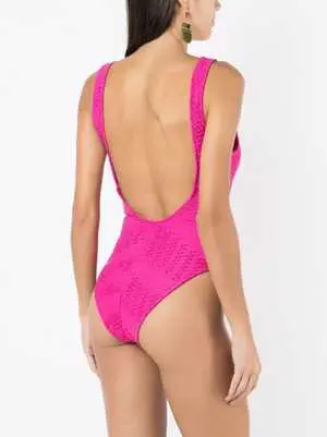 AMIR SLAMA Open-knit One-piece Swimsuit - White