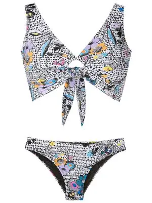 AMIR SLAMA Graphic-print Bikini Set - Multicolour