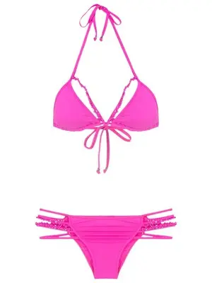 AMIR SLAMA Beaded-strap Triangle Bikini - Pink
