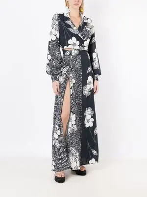 AMIR SLAMA Floral-print High-waist Skirt