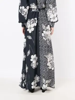 AMIR SLAMA Floral-print High-waist Skirt