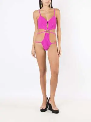 AMIR SLAMA Woven Cut-out One-piece