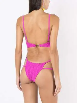 AMIR SLAMA Woven Cut-out One-piece