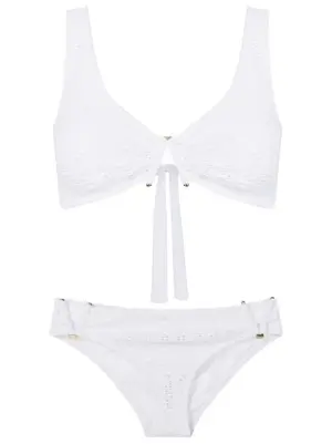 AMIR SLAMA Plunge-style Stretch Bikini - White