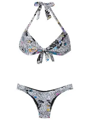AMIR SLAMA Graphic-print Bikini Set - Multicolour