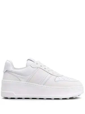 TOD'S Round-toe Leather Sneakers - White