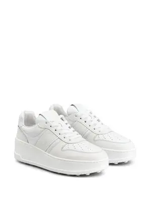 TOD'S Round-toe Leather Sneakers - White