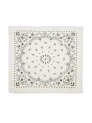 KUJTEN Hachiko Paisley-print Cashmere Scarf - White