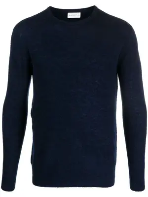 BALLANTYNE Long-sleeve Wool-blend Jumper - Blue