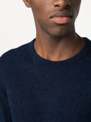 BALLANTYNE Long-sleeve Wool-blend Jumper - Blue