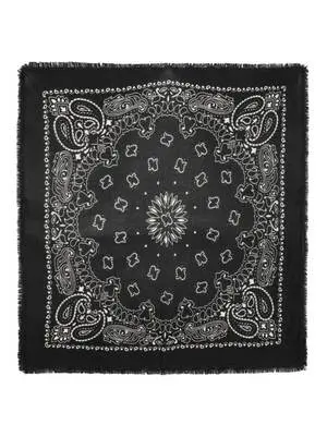 KUJTEN Hachiko Paisley-print Cashmere Scarf - Black