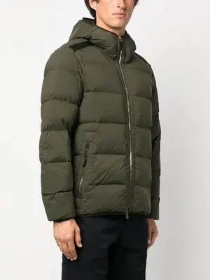 Stone Island Compass-patch Padded Down Jacket - Green