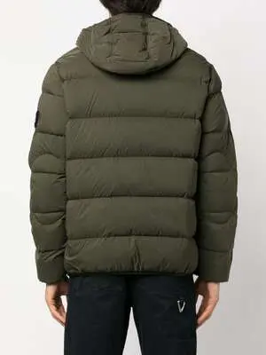 Stone Island Compass-patch Padded Down Jacket - Green
