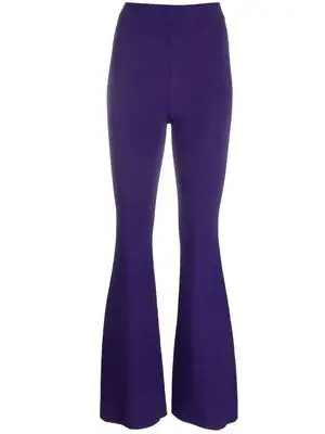 Stella McCartney Ribbed-knit Flared Trousers - Purple