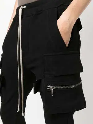 Rick Owens Drawstring Cotton Cargo Trousers