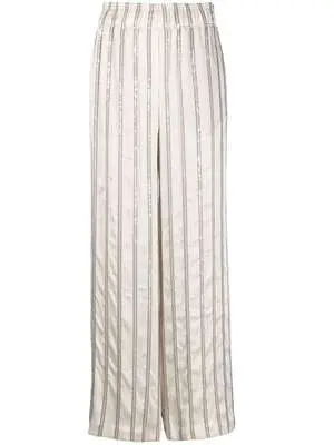 Brunello Cucinelli Striped High-waist Trousers