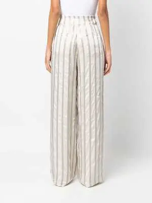 Brunello Cucinelli Striped High-waist Trousers