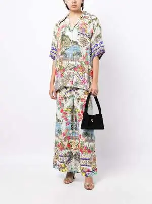 Camilla Graphic-print Silk Shirt