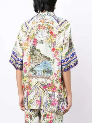Camilla Graphic-print Silk Shirt